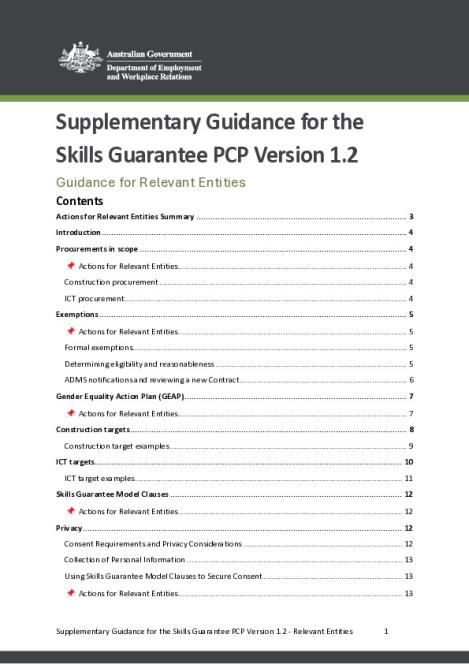 Supplementary Guidance for the Skills Guarantee PCP Version 1.2 - Relevant Entities - Department ...